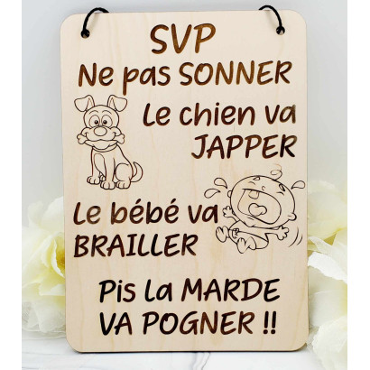 LA PANCARTE NE PAS SONNER GARÇON